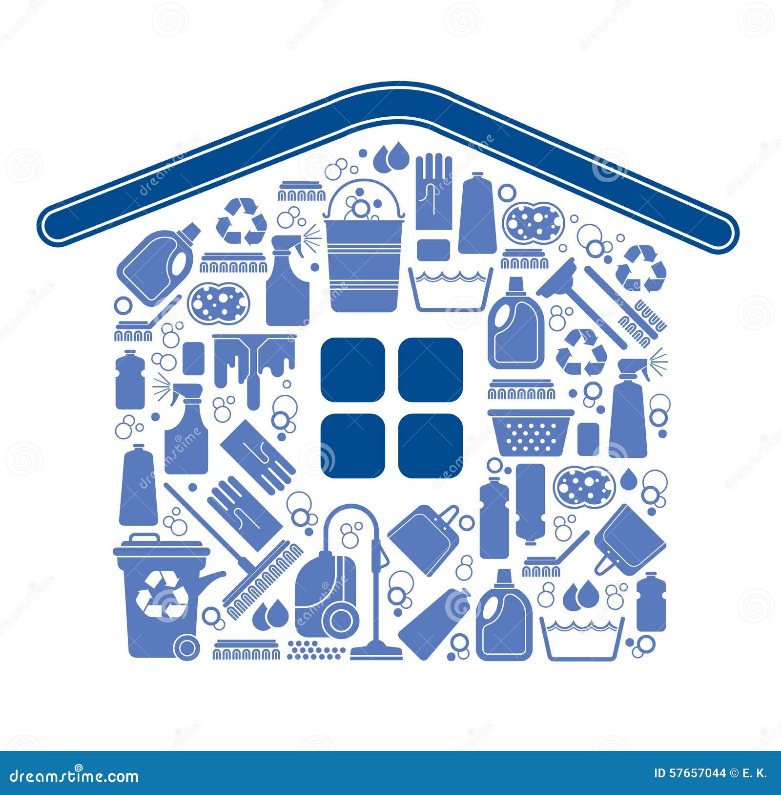 Composition with Cleaning Symbols Stock Vector - Illustration of ...