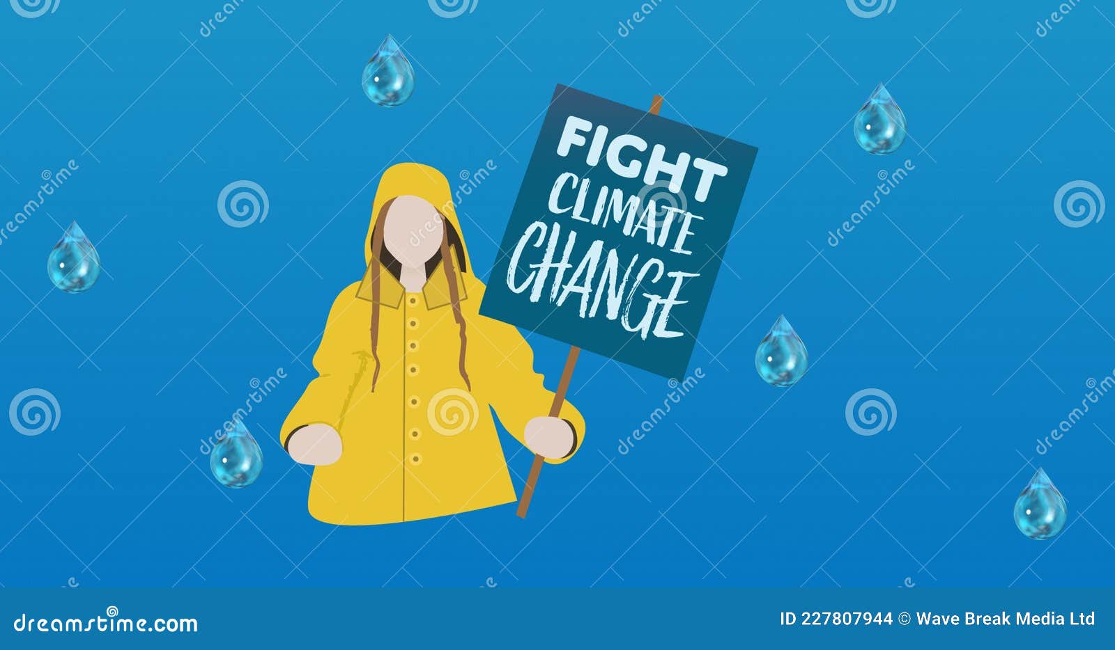 Composition of Climate Change Text on Placard Held by Person, with ...