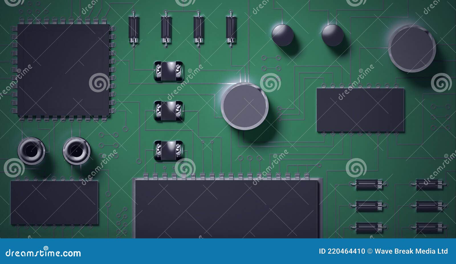 Composition of Close Up of Computer Processor and Circuit Board Stock Illustration ...