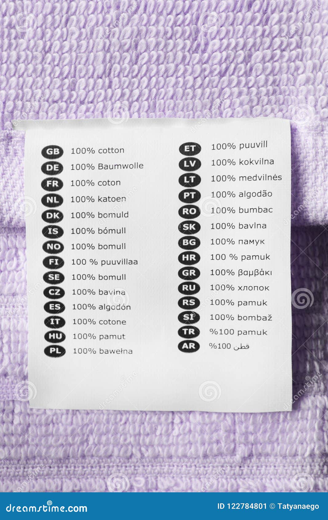Composition clothes label stock image. Image of languages - 122784801