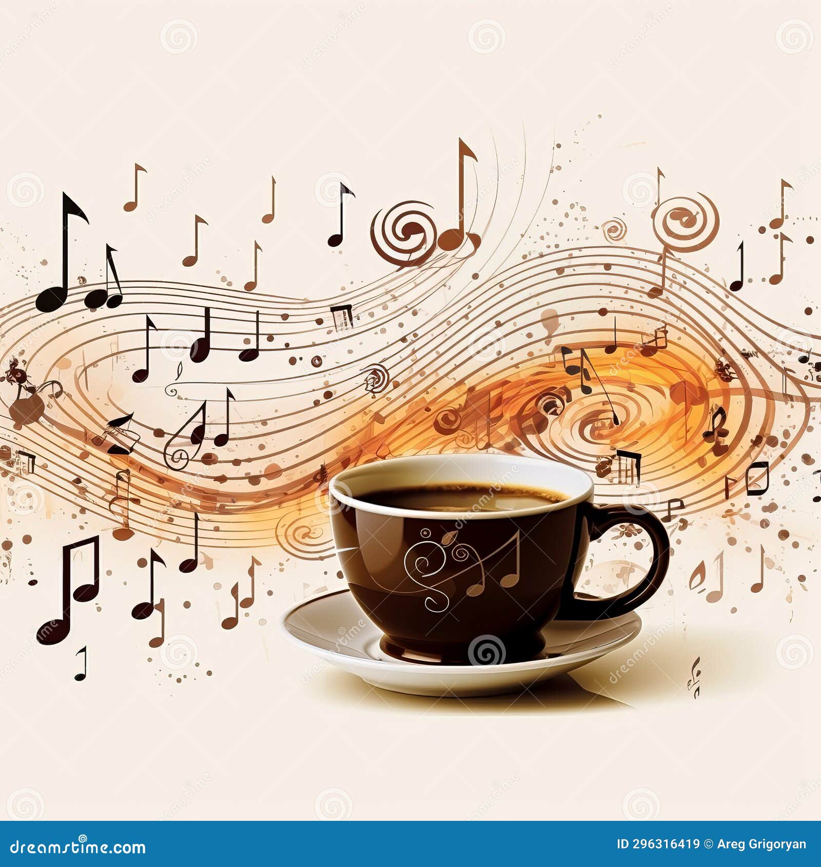 Composition of Coffee Cup on the Notes Banner Stock Illustration ...