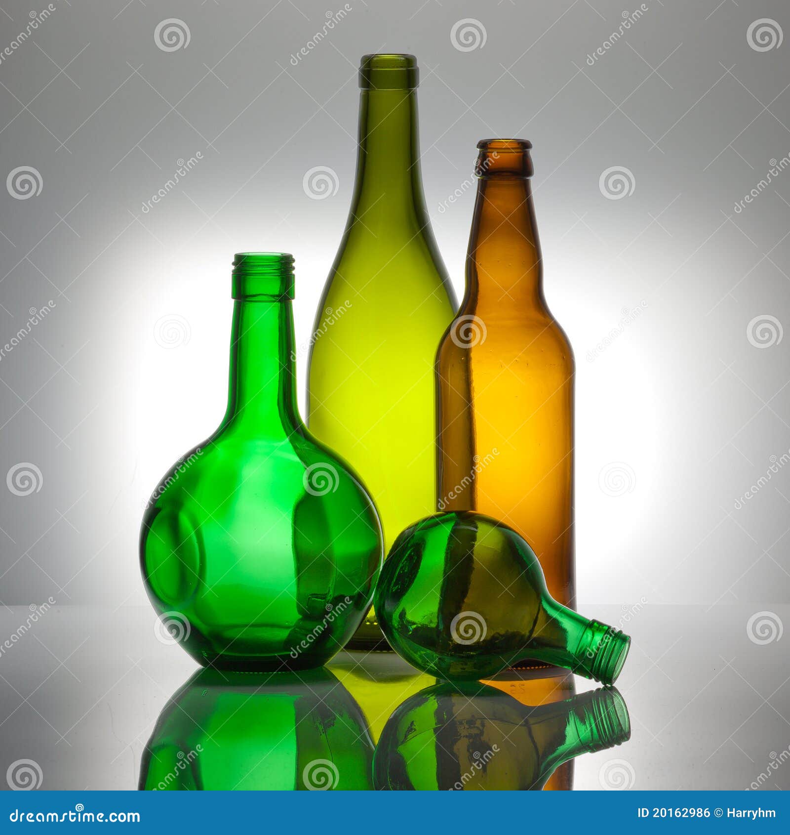 Composition from Color Glass Bottles Stock Photo - Image of stylish ...