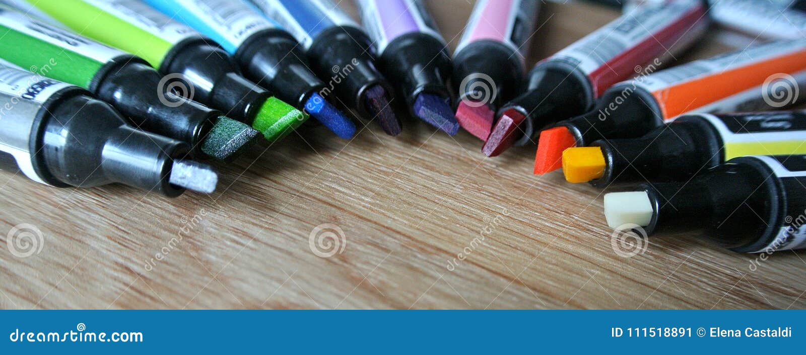 The colored markers stock image. Image of markers, background - 111518891