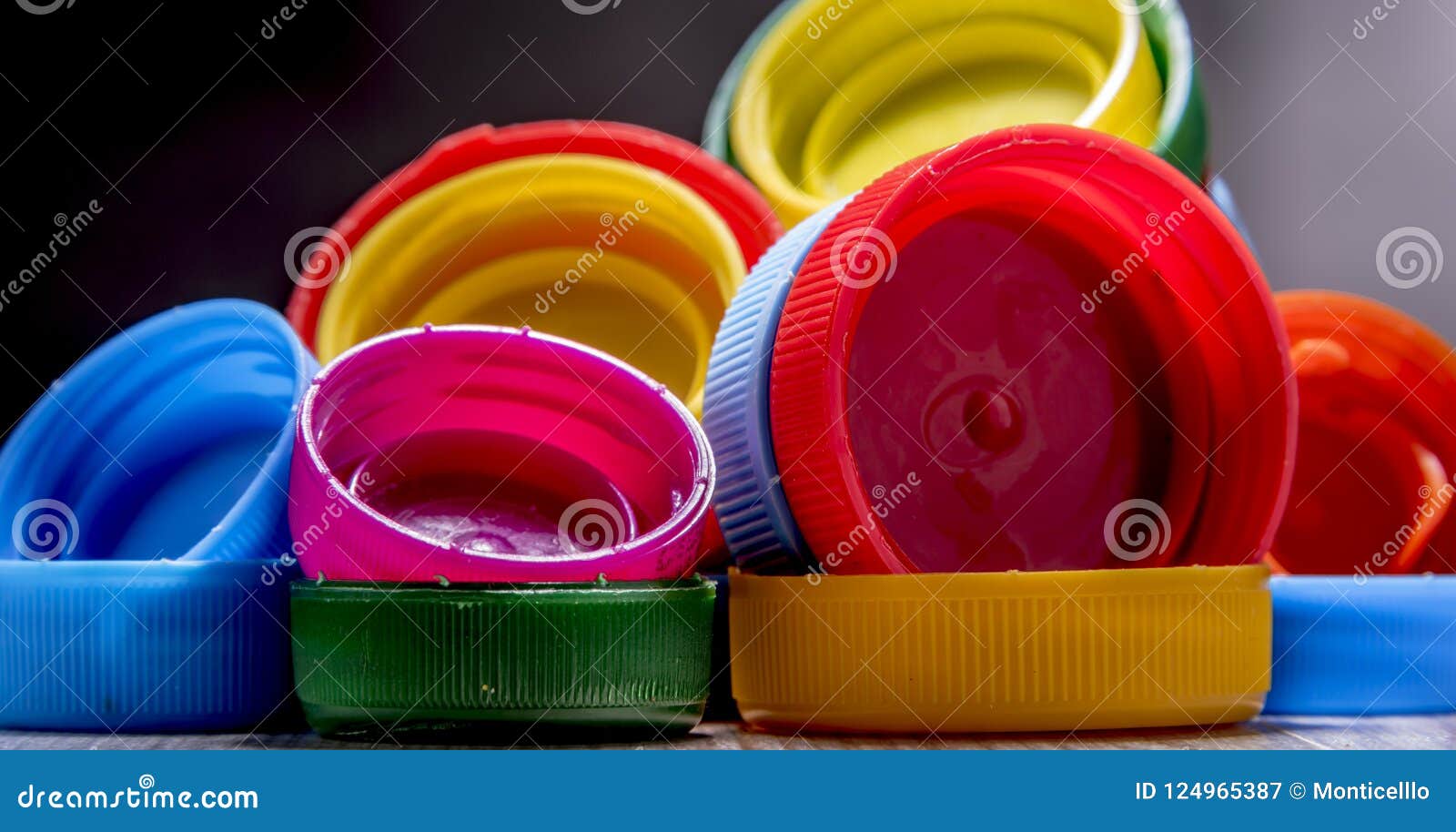 Composition with Colorful Plastic Bottle Caps Stock Image - Image of ...