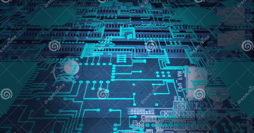 Composition of Computer Processor and Circuit Board Stock Illustration - Illustration of ...
