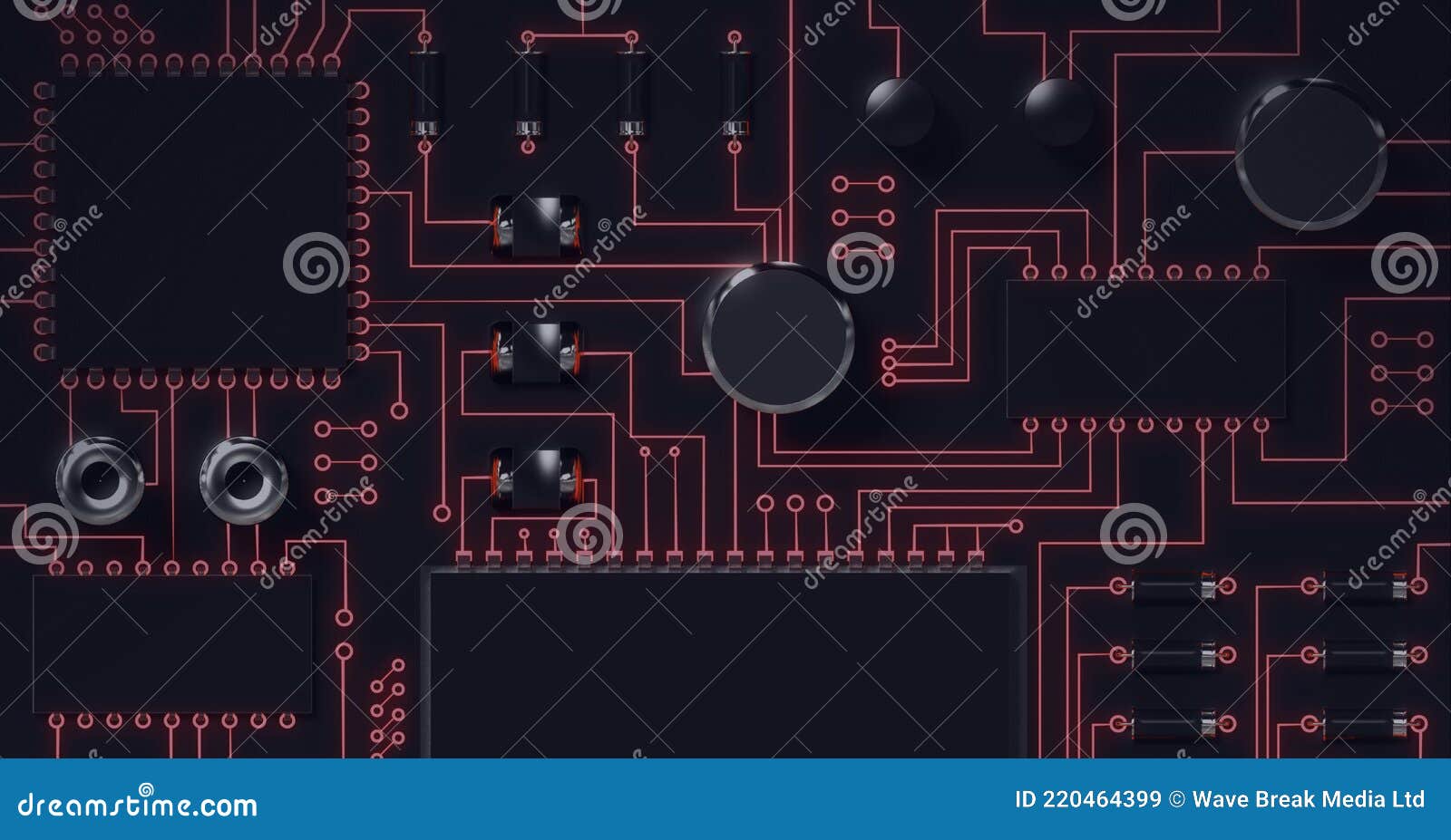 Composition of Computer Processors and Circuit Board Stock Illustration ...