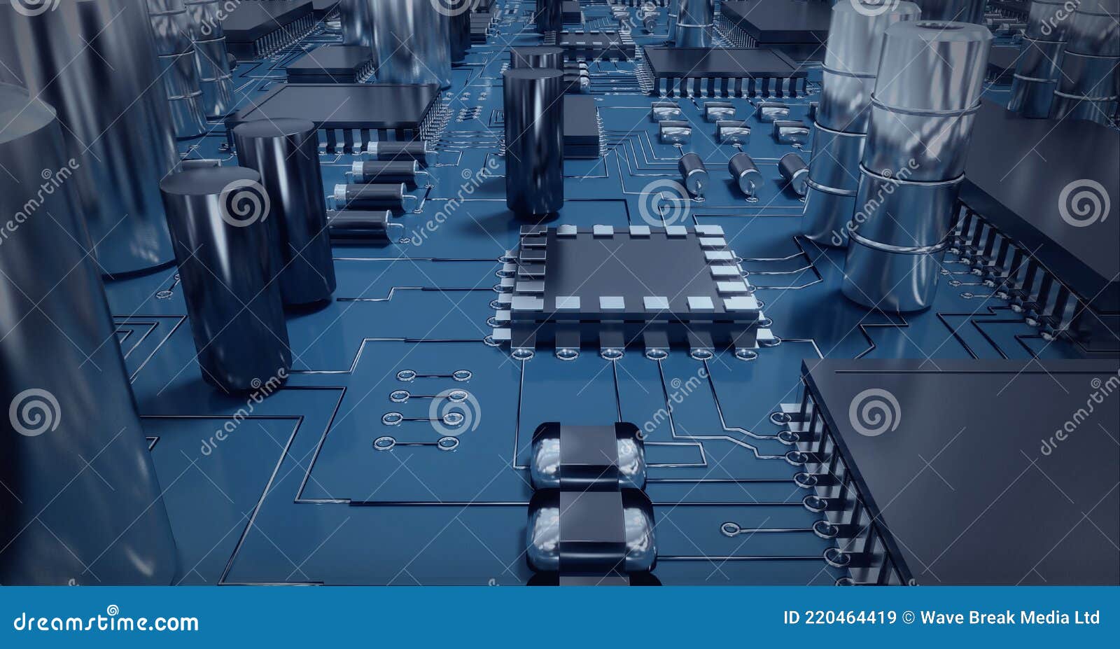 Composition of Computer Processors and Circuit Board Stock Illustration ...