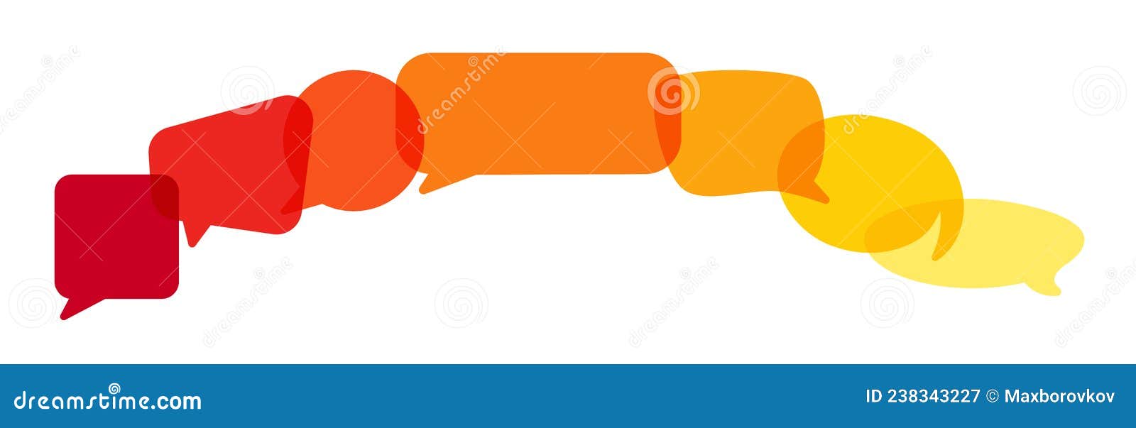 Composition of Connected Red, Orange and Yellow Gradient Speech Bubbles ...