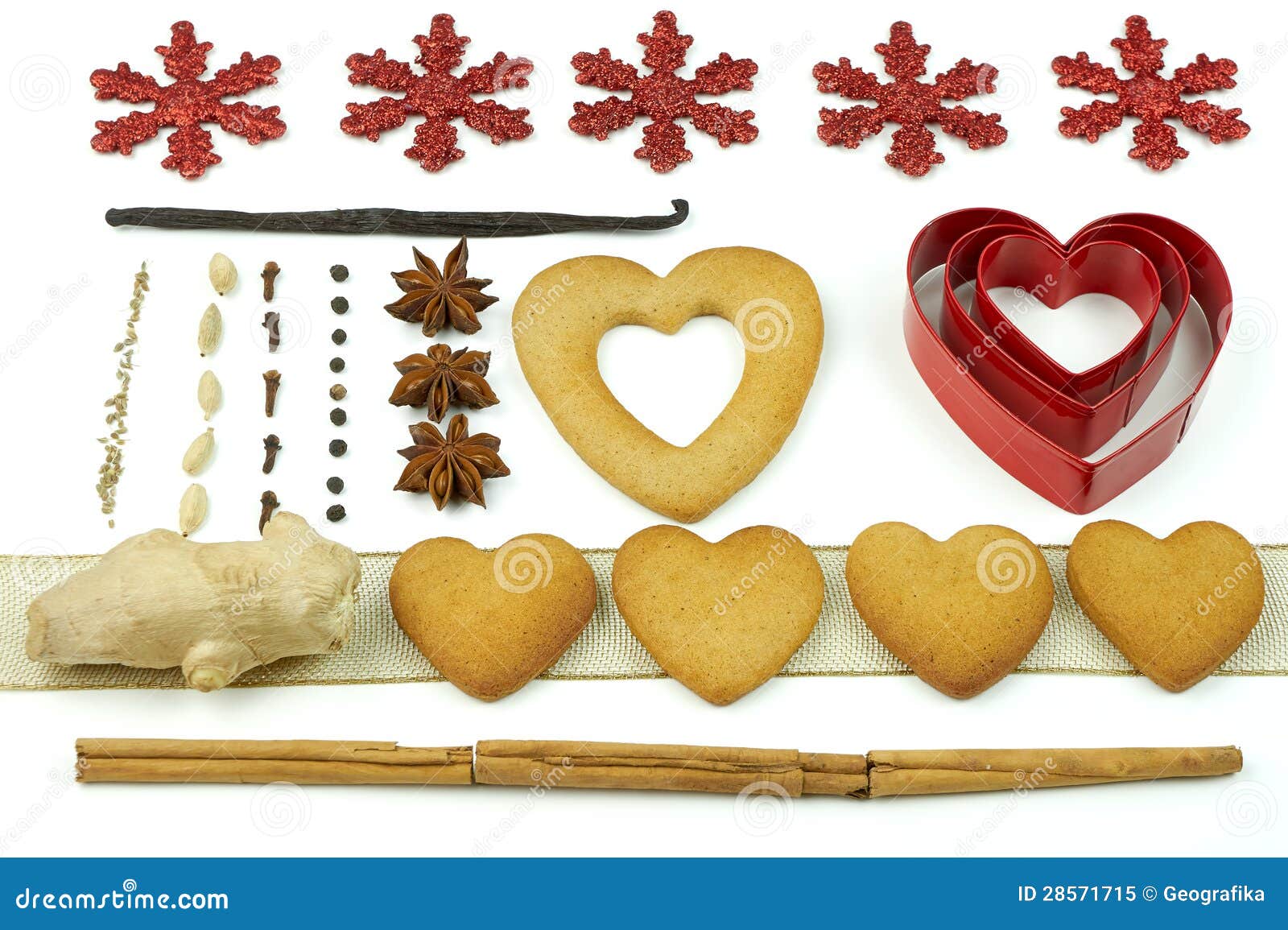 Composition of Cookies and Spices Stock Image - Image of close ...