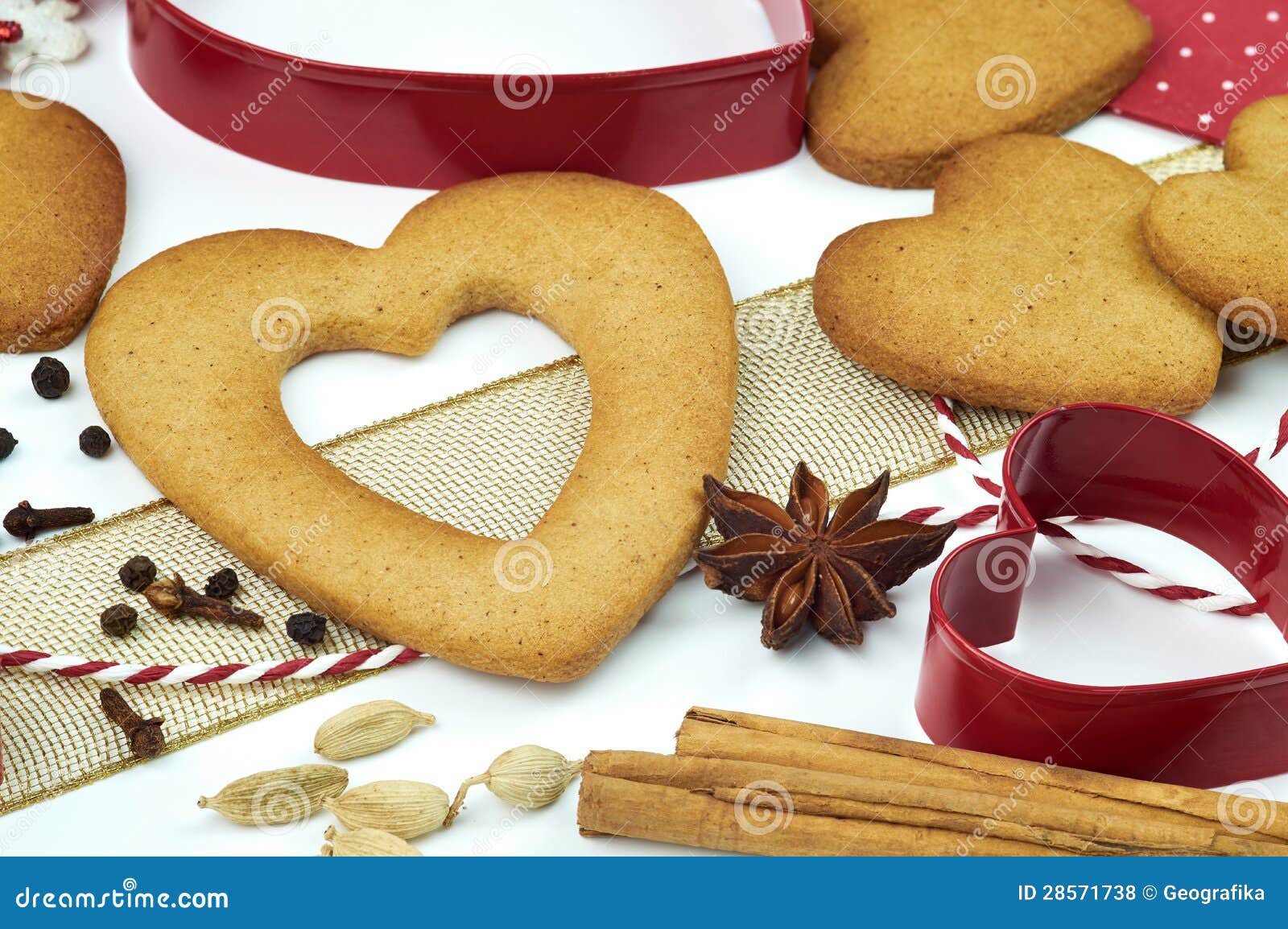 Composition of Cookies and Spices Stock Photo - Image of christmas ...