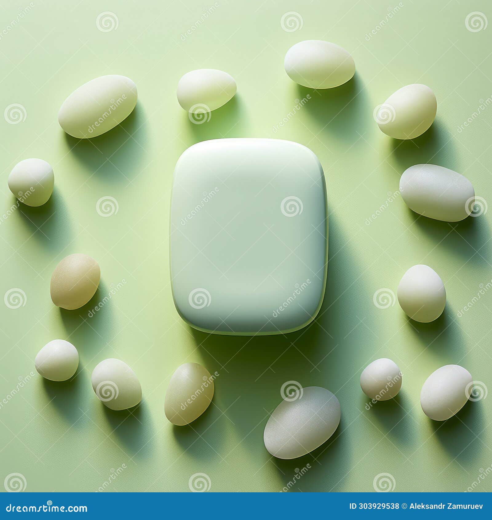 Composition of Cosmetic Packaging with Rocks. Blank Space Stock Photo ...