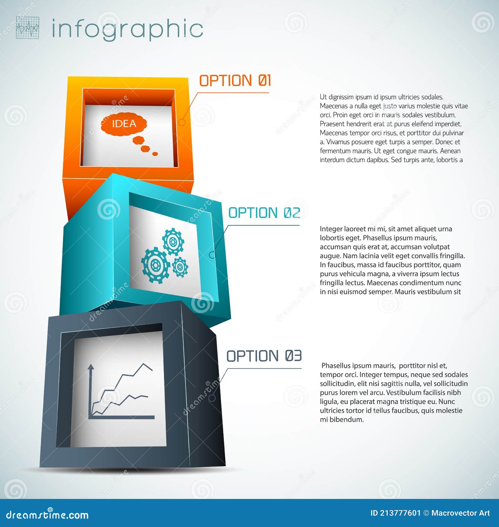 Cubes 3D Infographics Modern Design Layout. Vector Illustration ...
