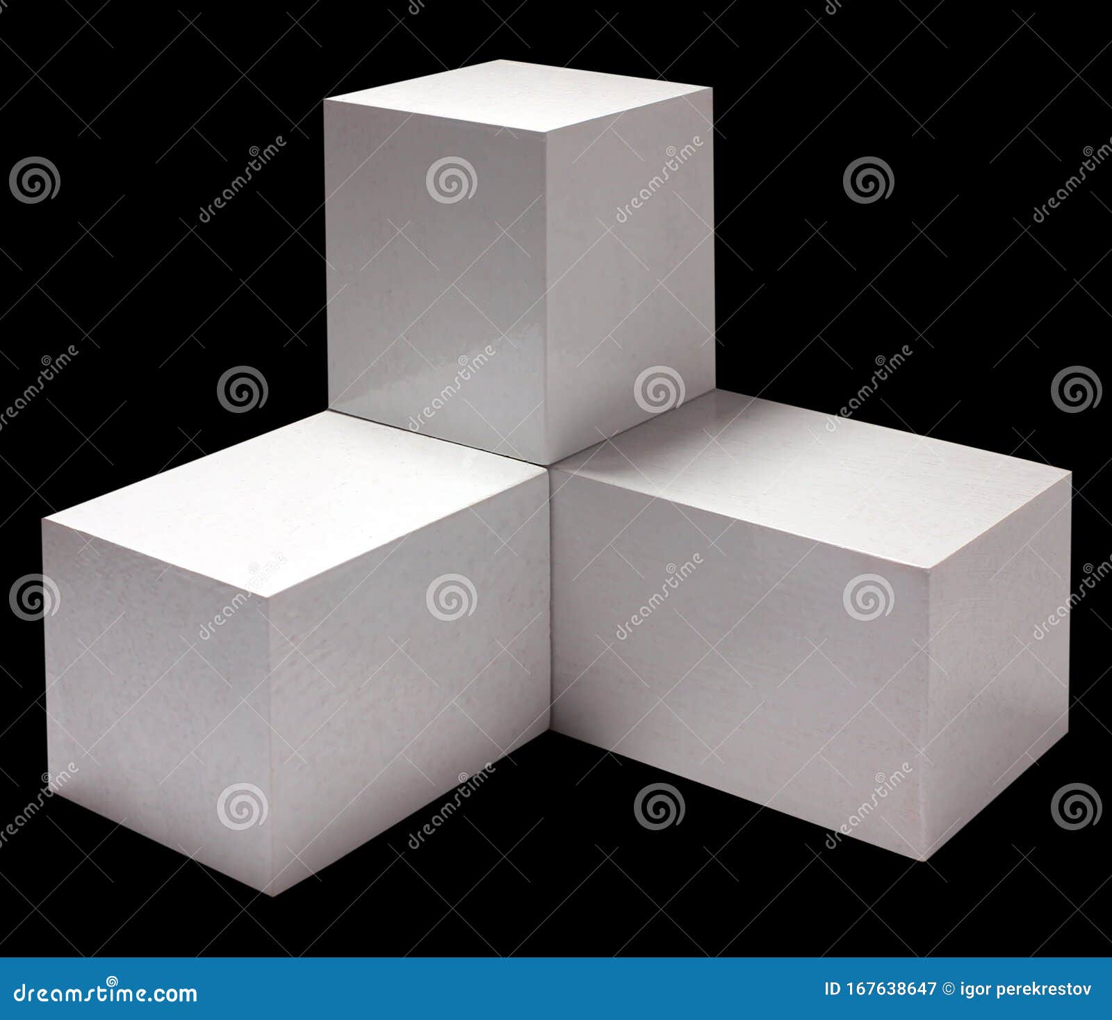Composition of Cubes, Rectangles, Isolated on a Black Background Stock ...