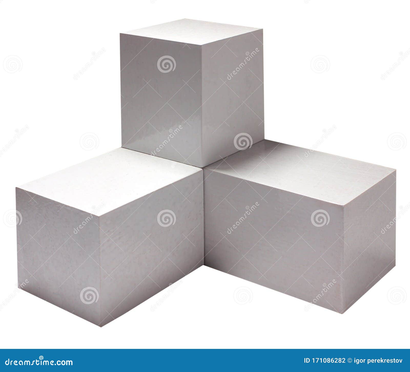 Composition of Cubes, Rectangles, Isolated on a White Background Stock ...