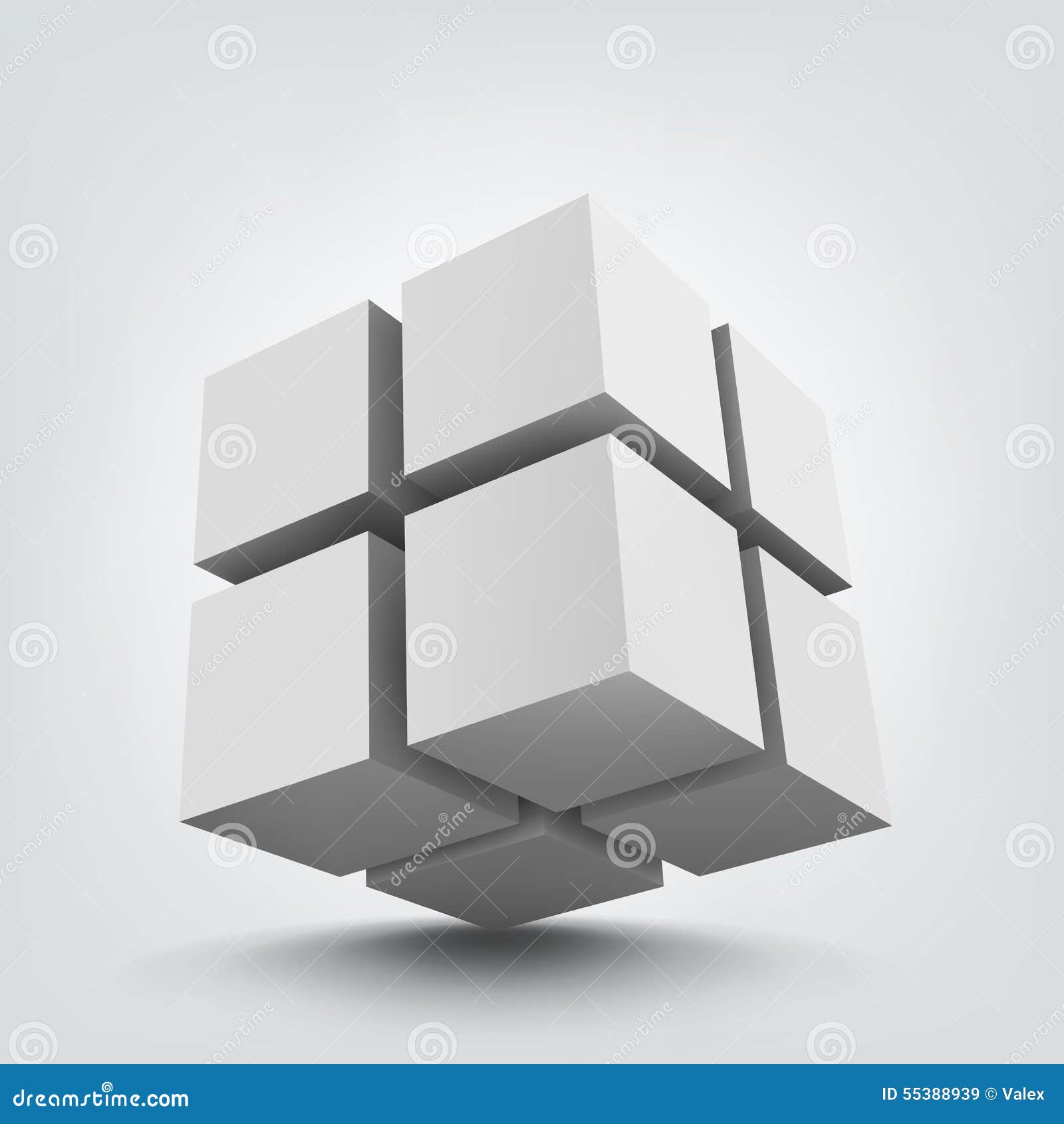 Composition of 3d cubes stock vector. Illustration of corporate - 55388939