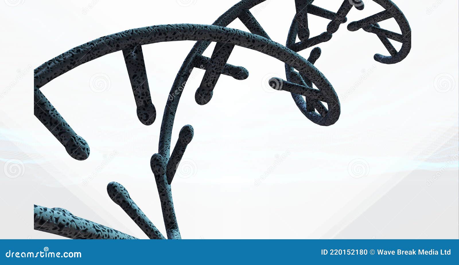 Composition of 3d Dna Strand on White Background Stock Illustration ...