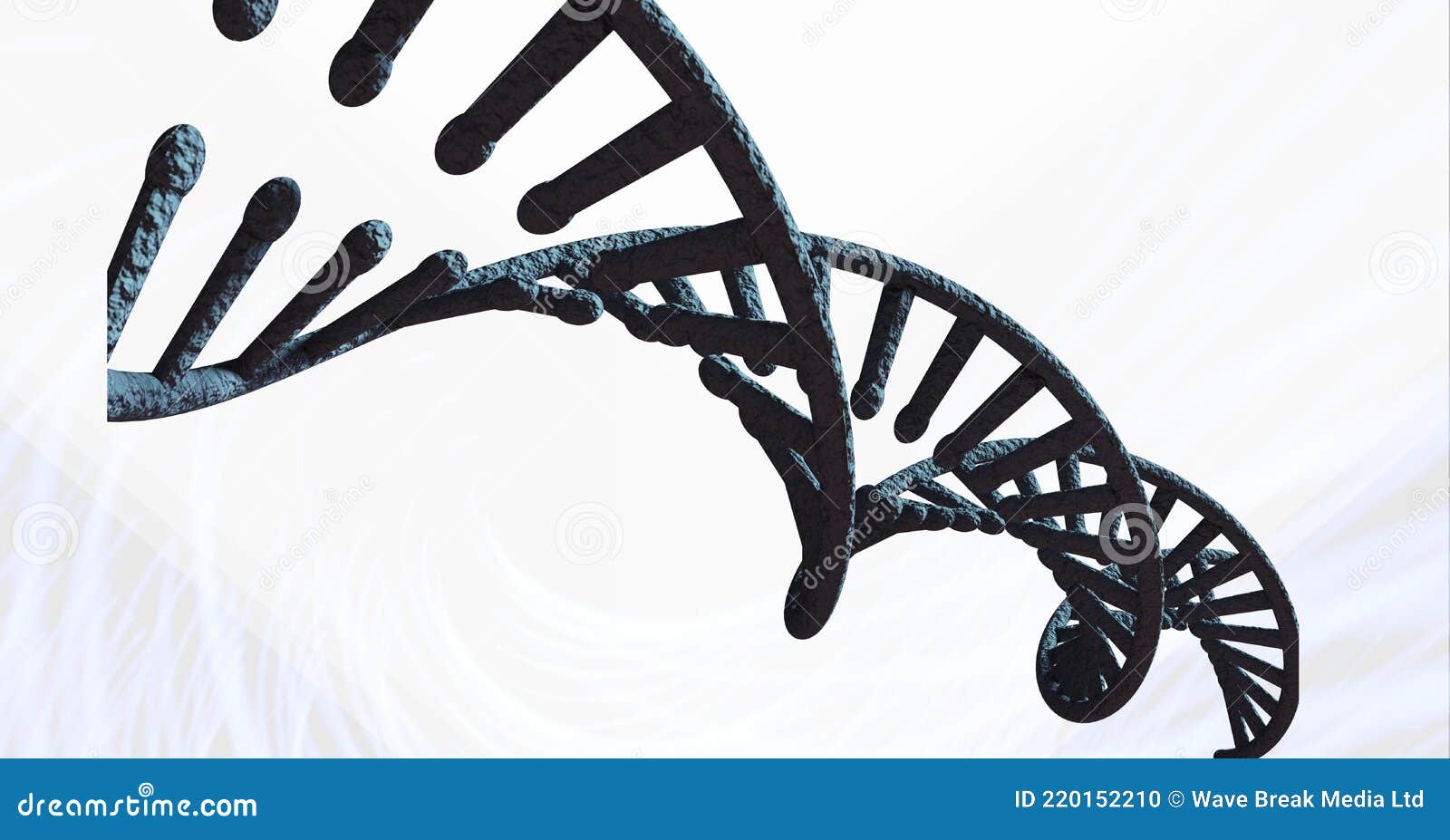 Composition of 3d Dna Strand on White Background Stock Illustration ...
