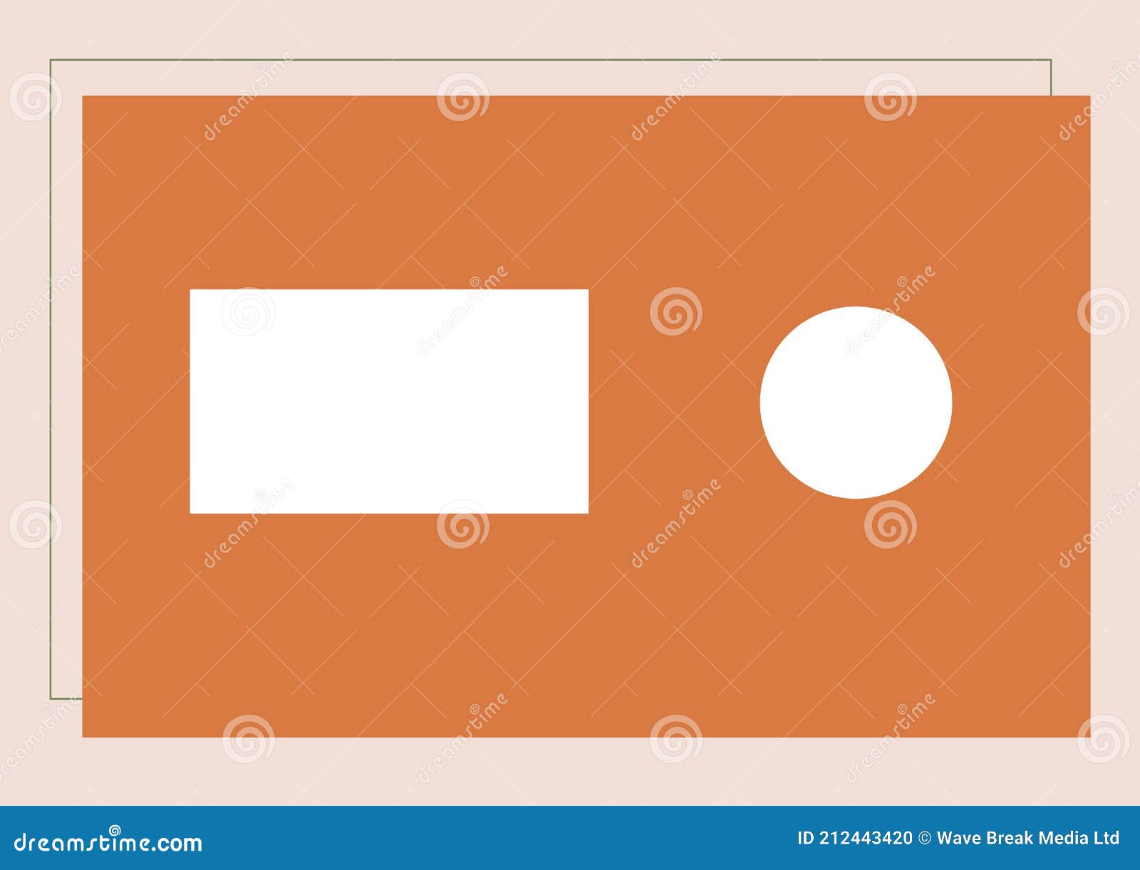 Composition of Dark Orange Rectangle with Circle and Rectangle Copy Space and Off-white Frame ...
