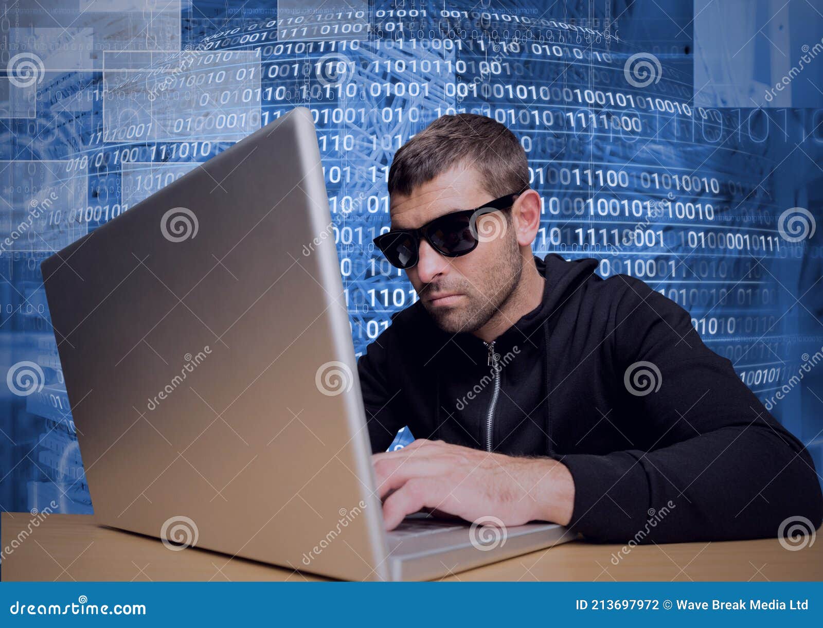 Composition Of Data Processing And Binary Coding Over Hacker Wearing
