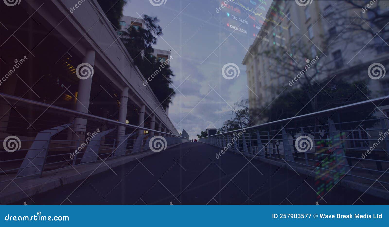 Composition of Data Processing Over Bridge Stock Illustration ...