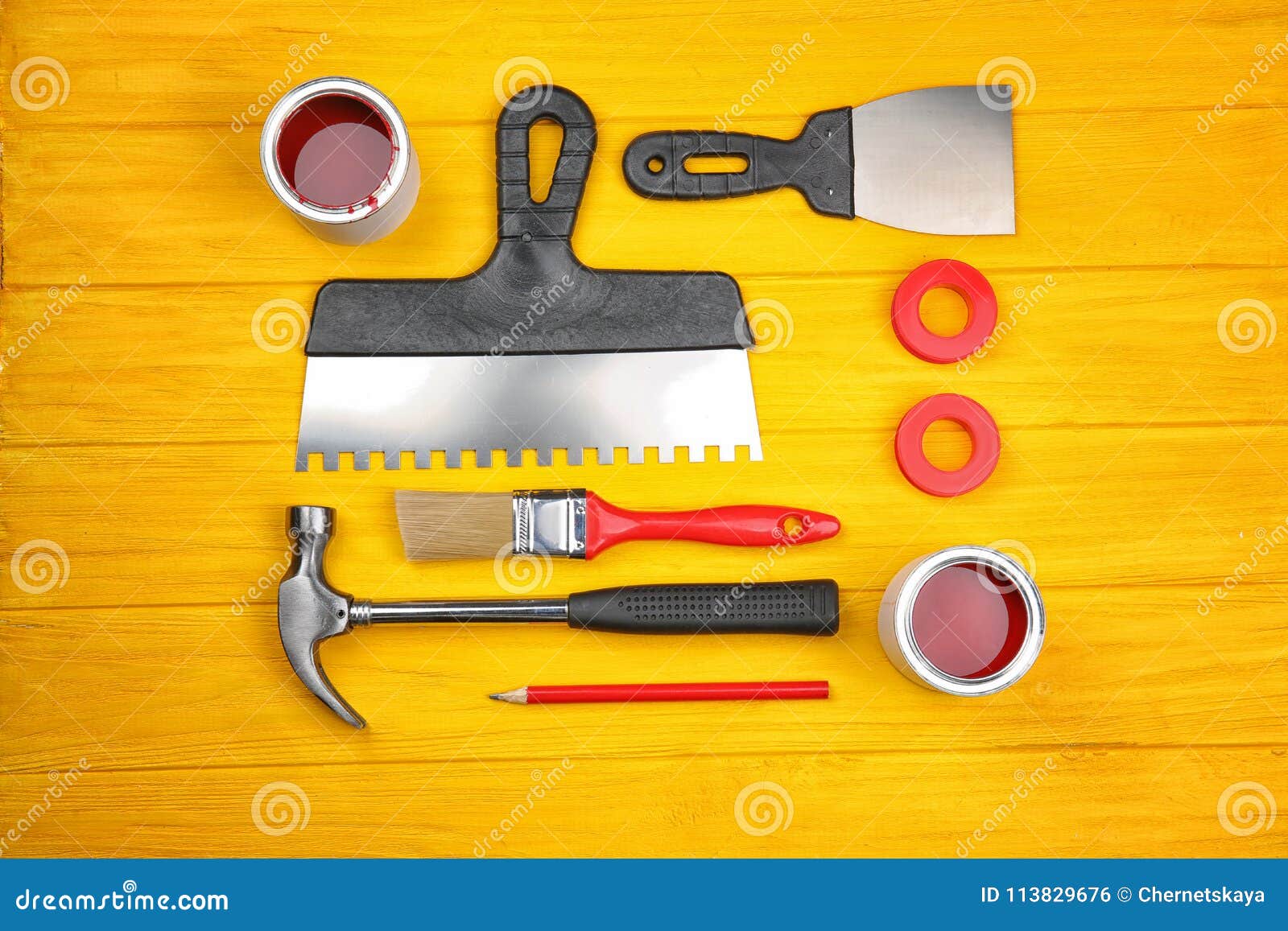 Composition of Decorator and House Renovation Tools Stock Photo - Image ...