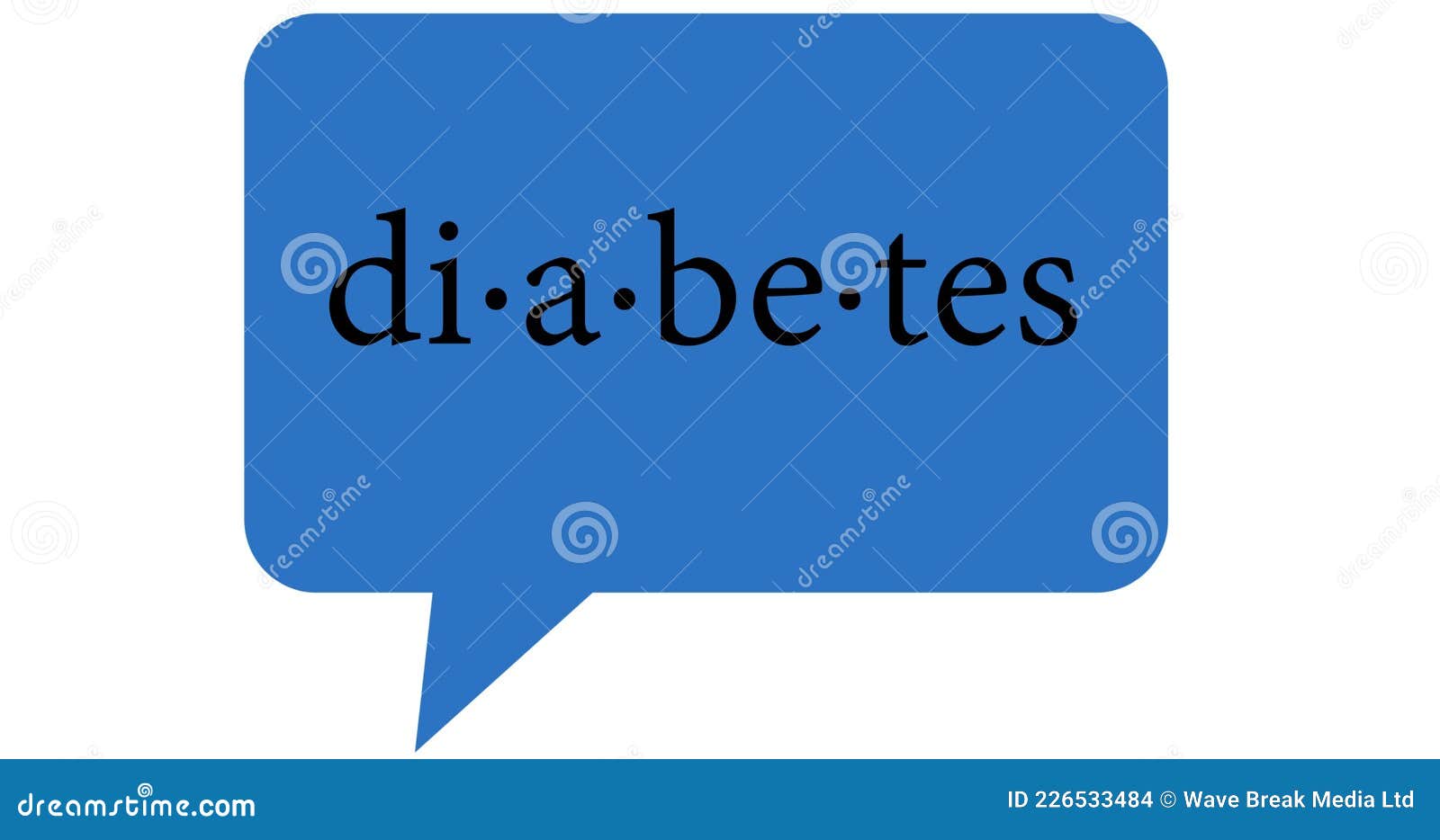 Composition of Diabetes Text in Blue Cloud on White Background Stock ...