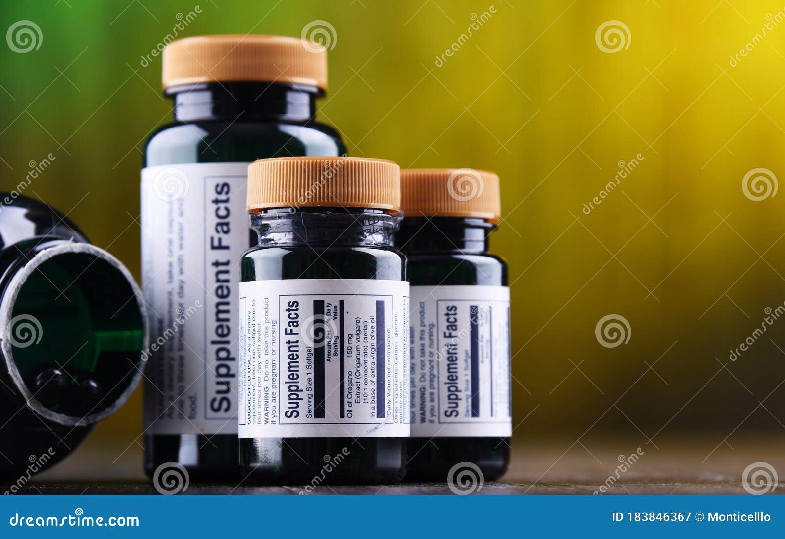 Composition with Dietary Supplement Containers. Drug Pills Stock Image ...