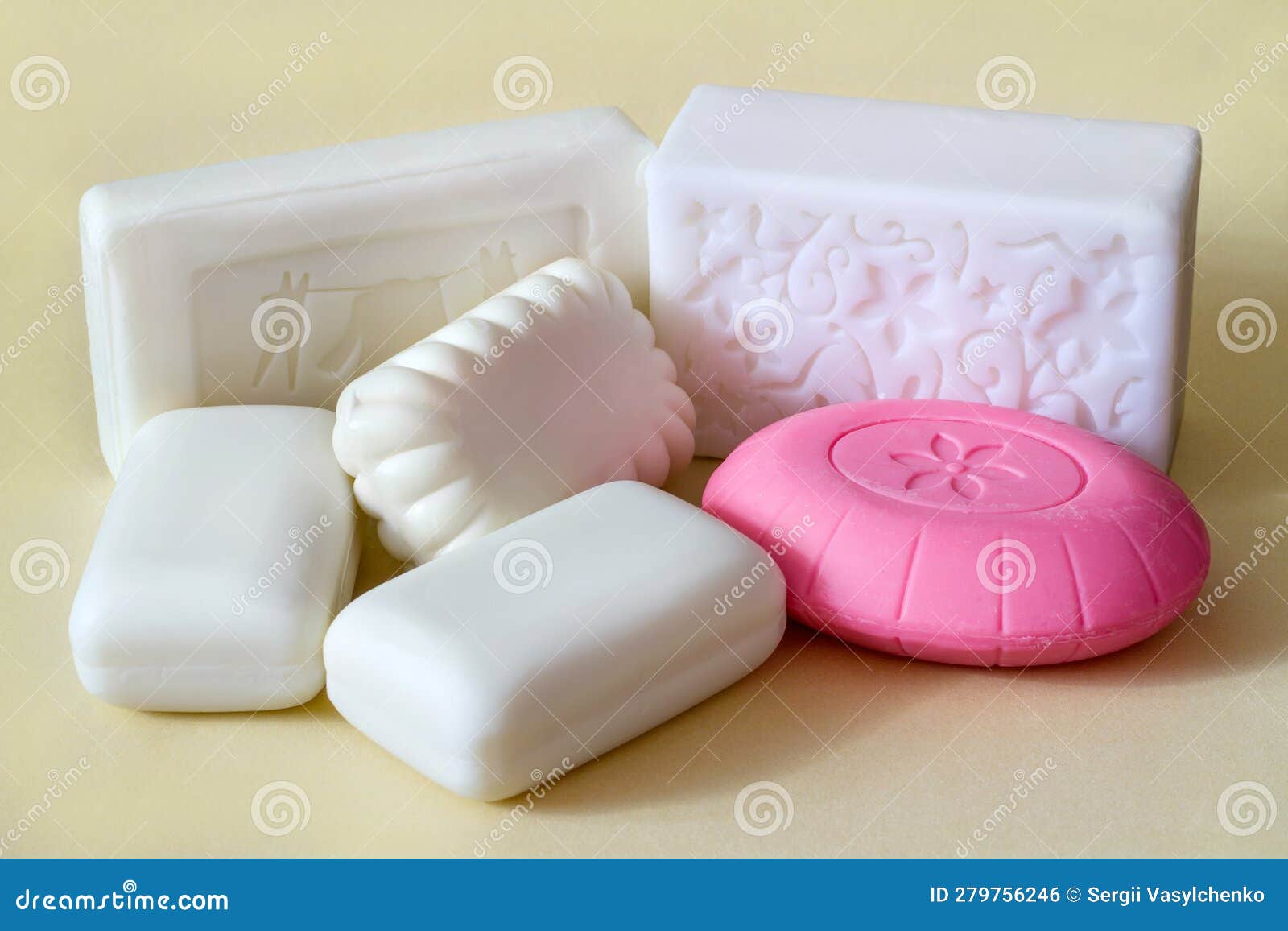 Composition of Different Bars of Soap. Stock Photo - Image of purity ...