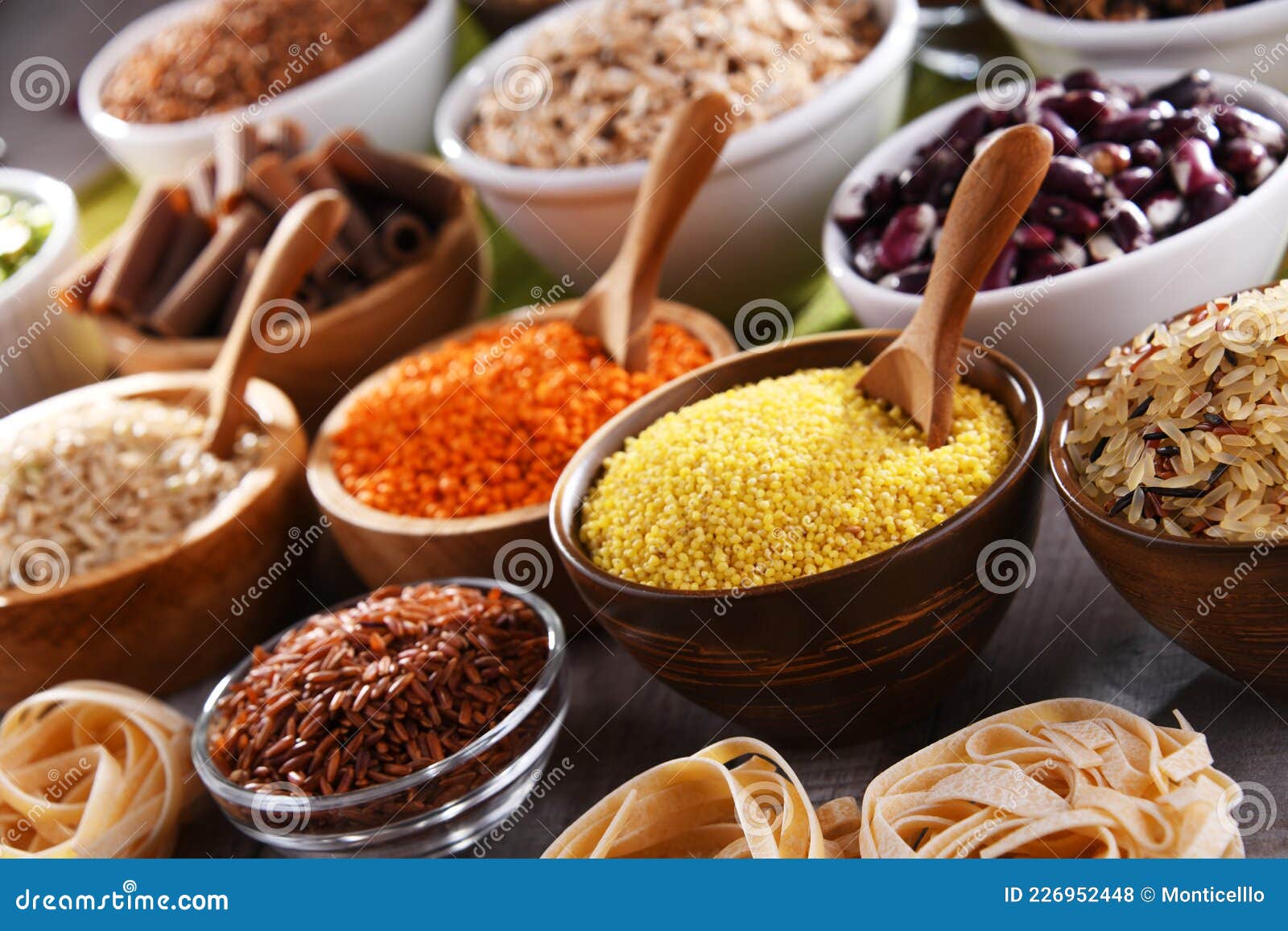 Composition with Different Kinds of Dry Food Products Stock Photo ...