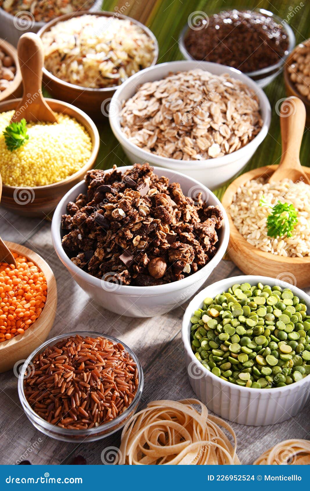 Composition with Different Kinds of Dry Food Products Stock Photo ...