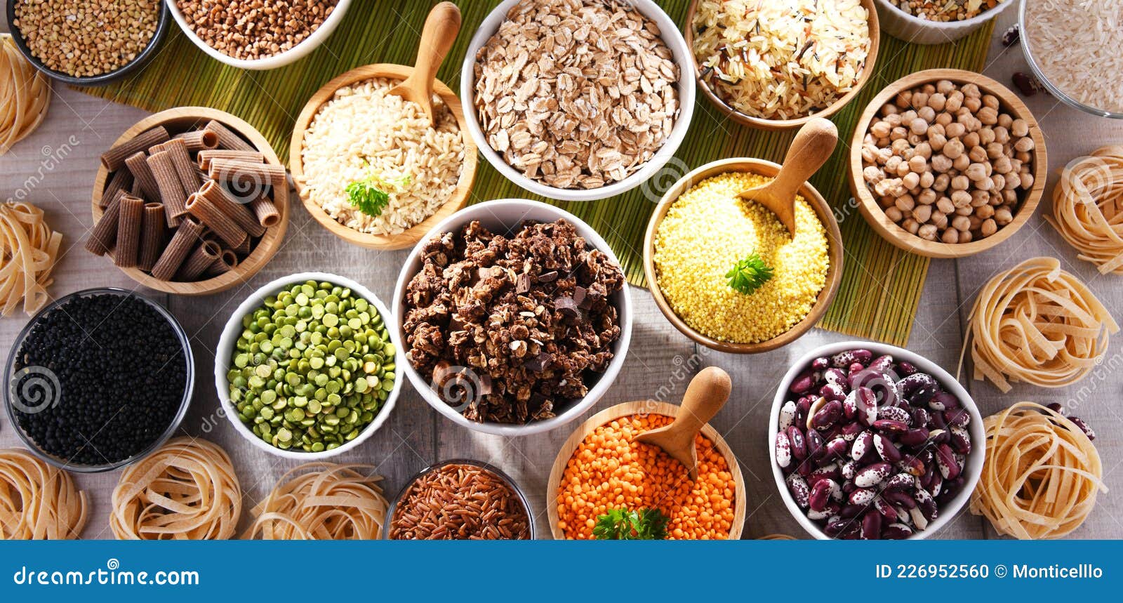 Composition with Different Kinds of Dry Food Products Stock Photo ...