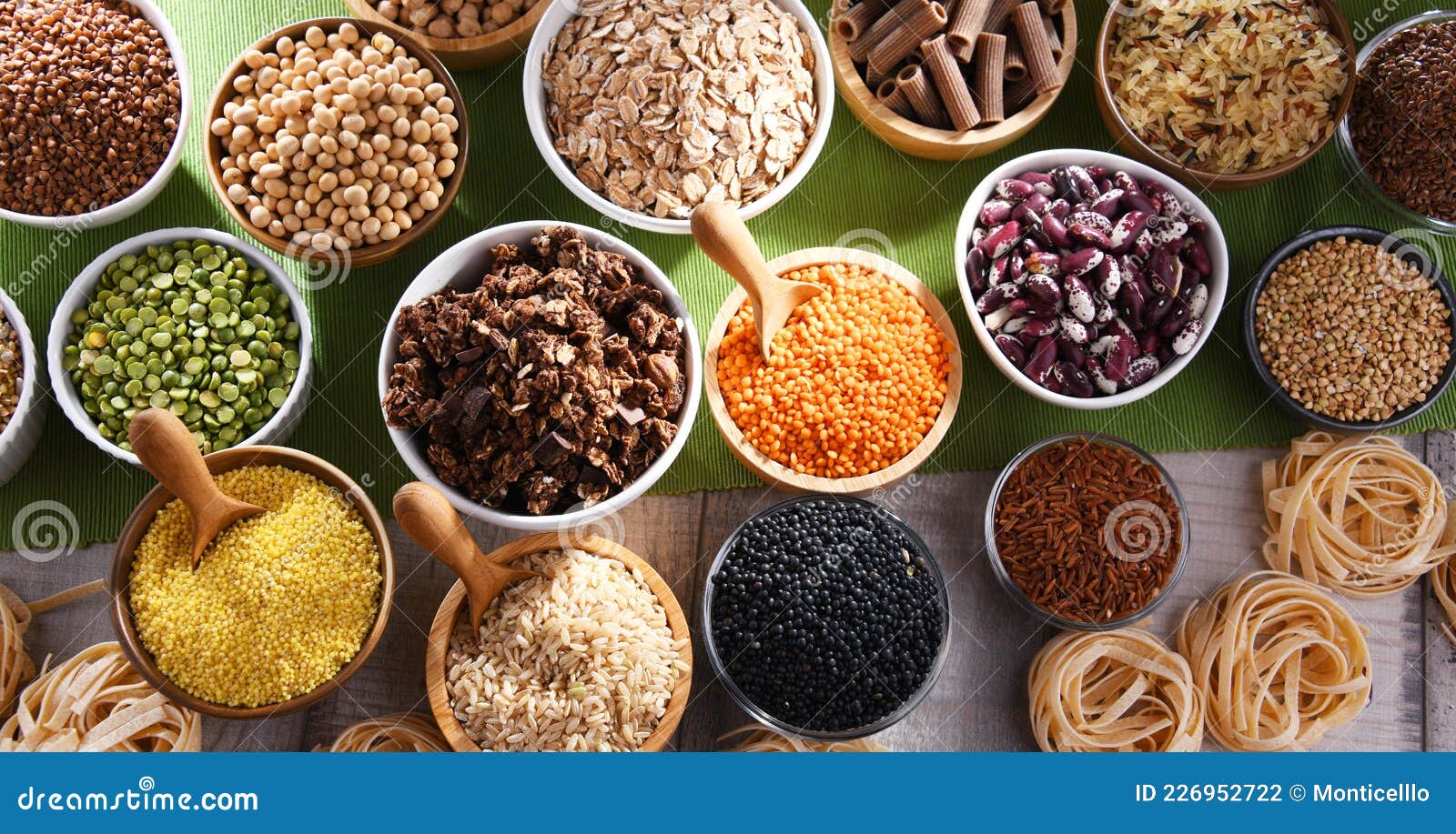 Composition with Different Kinds of Dry Food Products Stock Photo ...