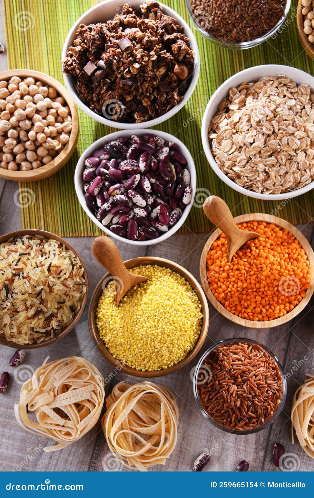 Composition with Different Kinds of Dry Food Products Stock Photo ...