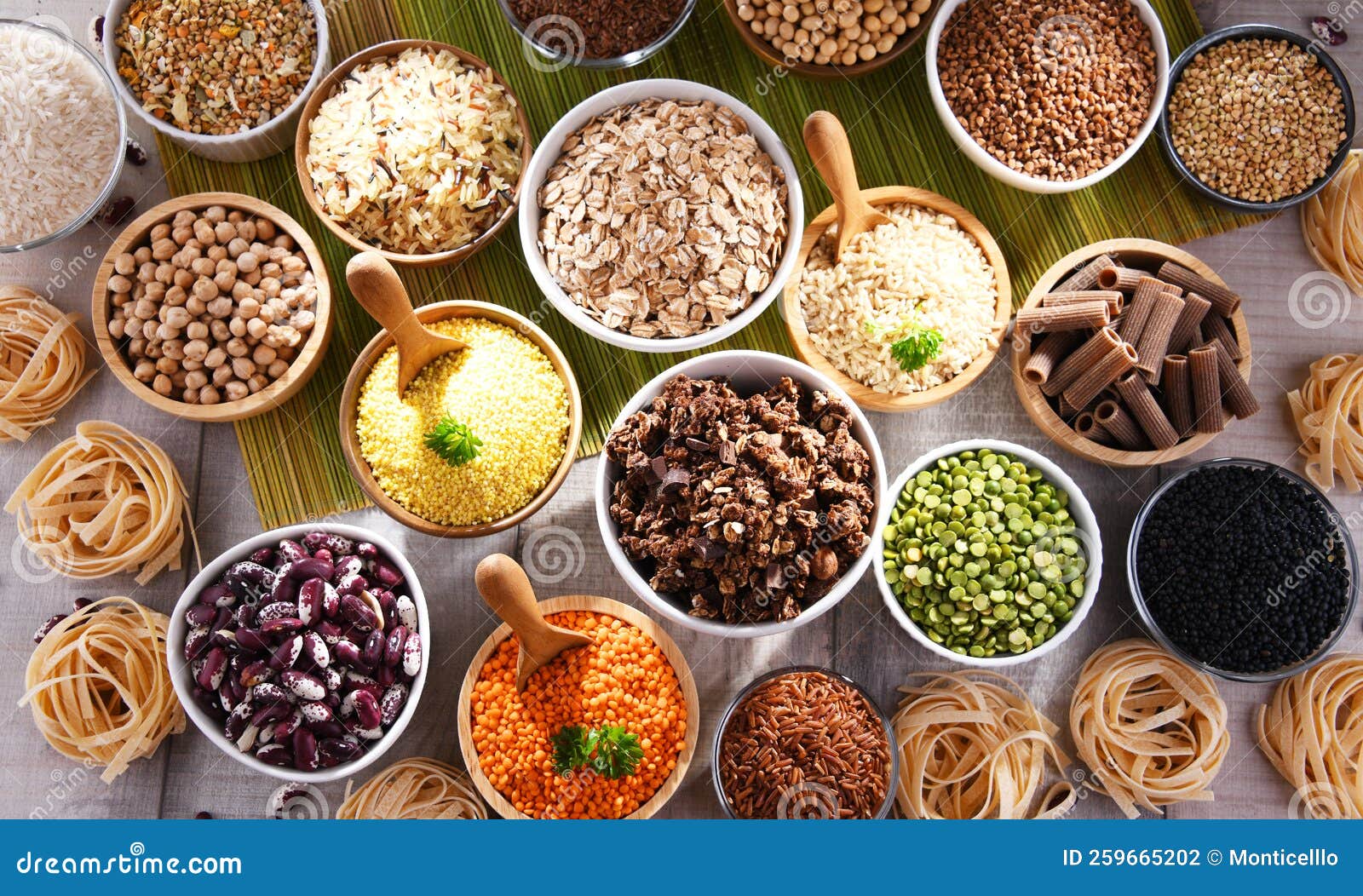 Composition with Different Kinds of Dry Food Products Stock Photo ...