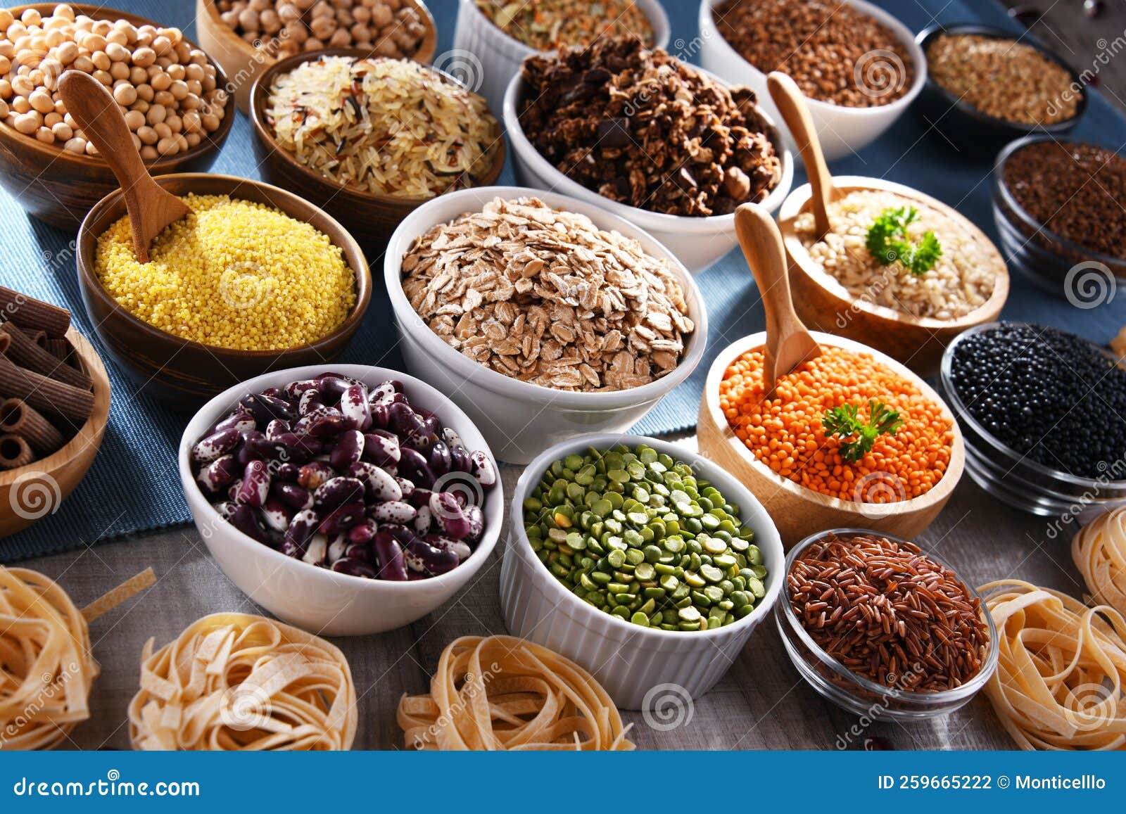Composition with Different Kinds of Dry Food Products Stock Photo ...