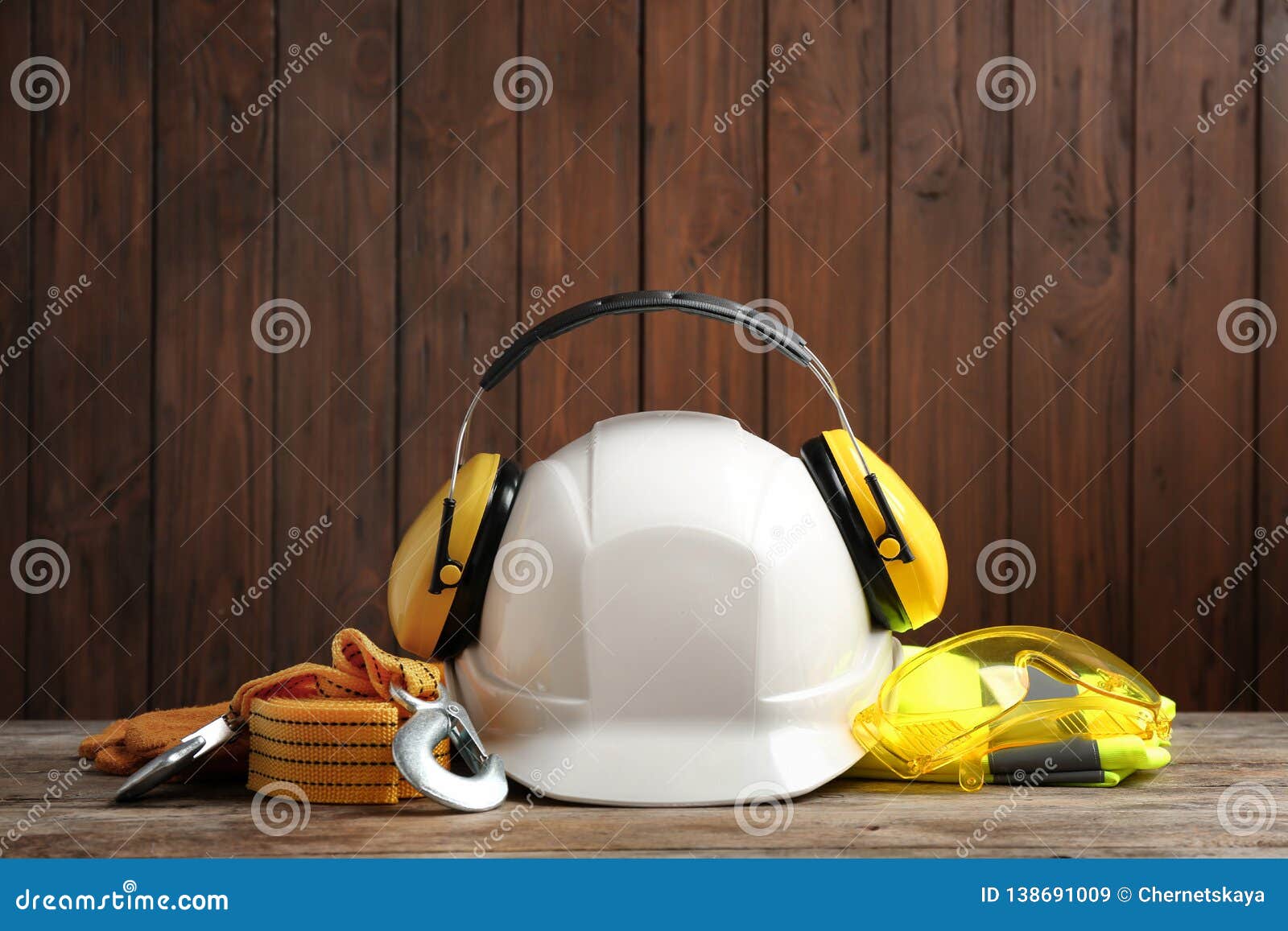 Composition with Different Safety Equipment Stock Image - Image of ...
