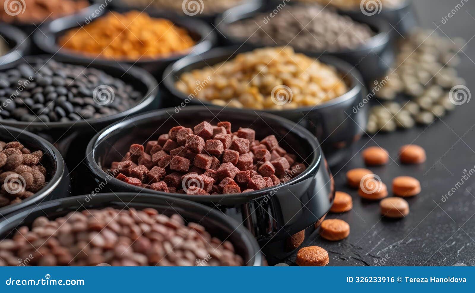 Composition of Different Types of Granules for Dogs Stock Illustration ...