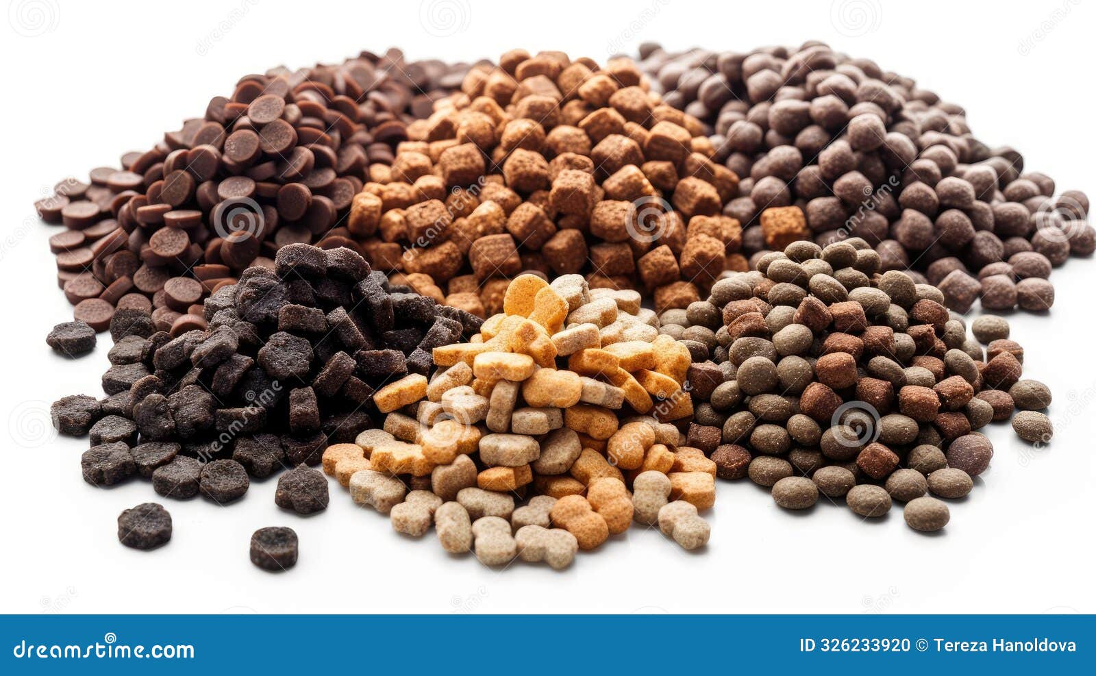 Composition of Different Types of Granules for Dogs Stock Illustration ...