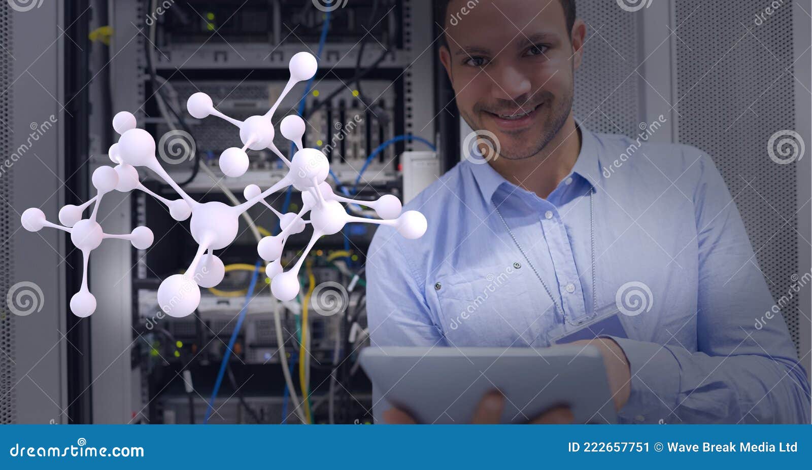 Composition of Digital Chemical Compound Over Businessman Using Tablet ...