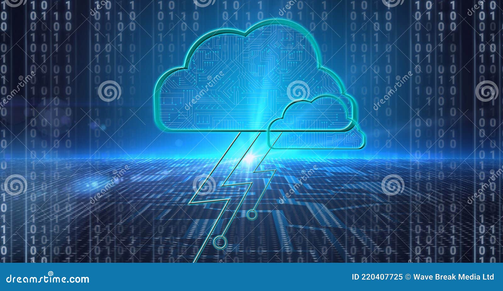 Composition Of Digital Cloud And Binary Coding Over Computer Processor 2437