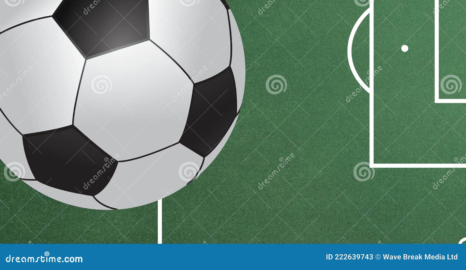 Composition of Digital Football at Empty Football Stadium Stock Image ...