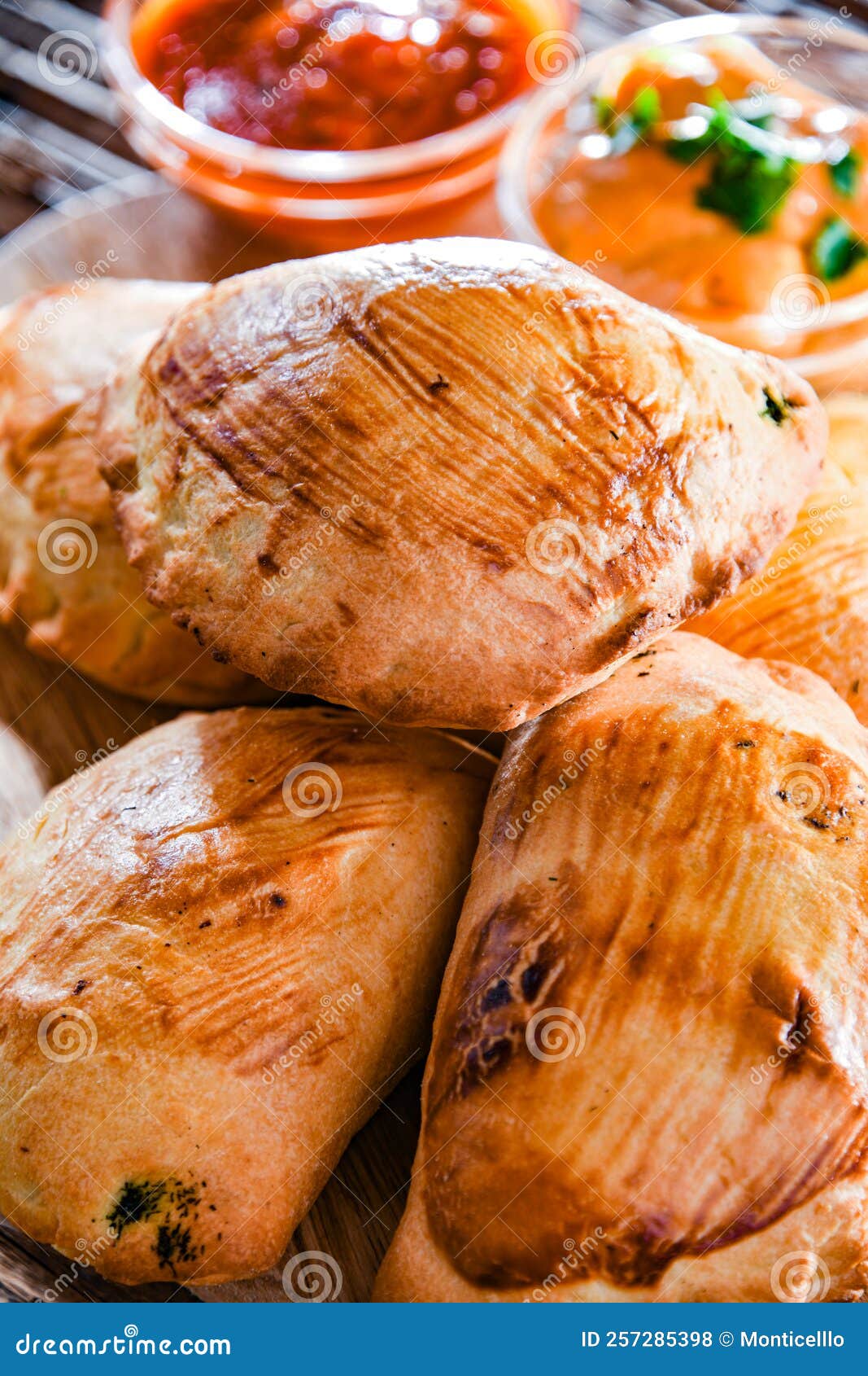 Composition with a Dish of Oven-baked Pierogi Stock Photo - Image of ...