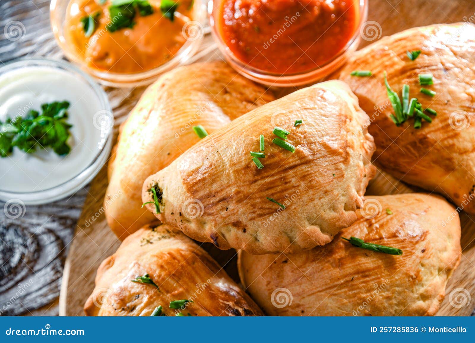 Composition with a Dish of Oven-baked Pierogi Stock Photo - Image of ...
