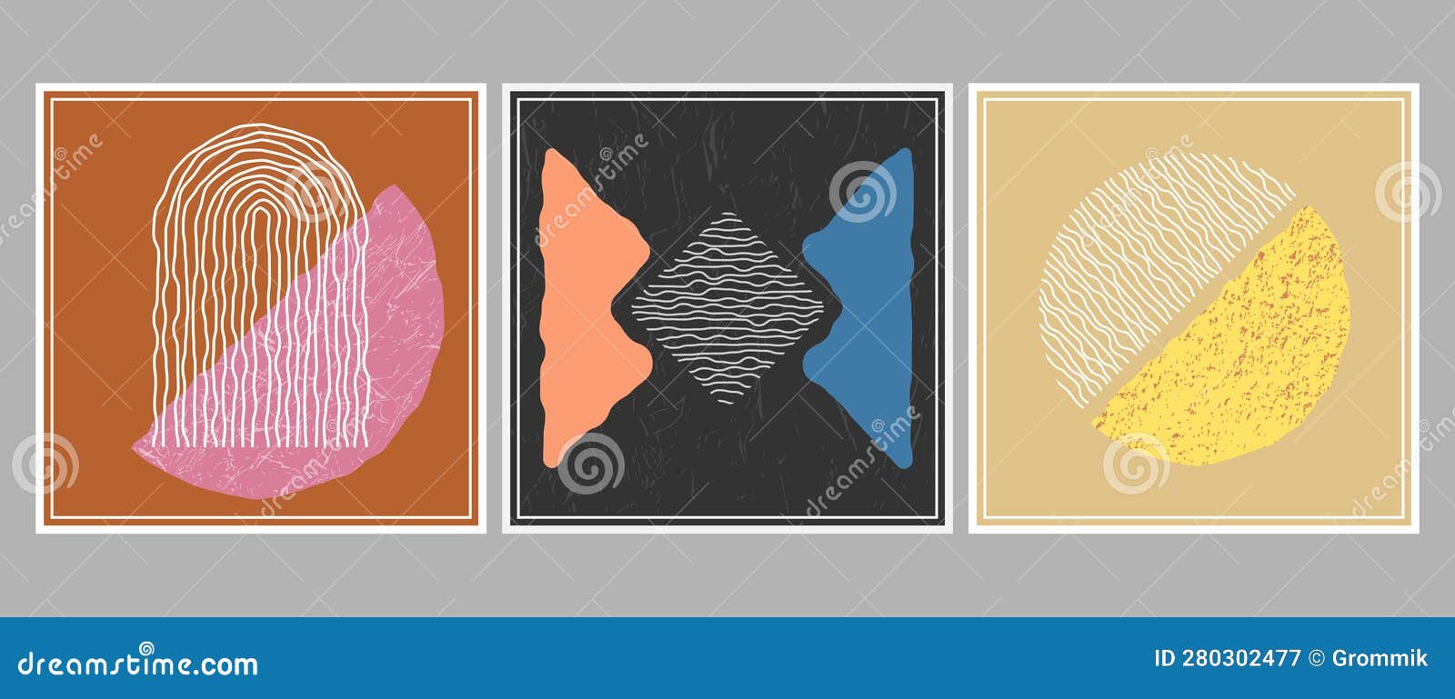 The Composition of Distorted Geometric Shapes Stock Vector ...