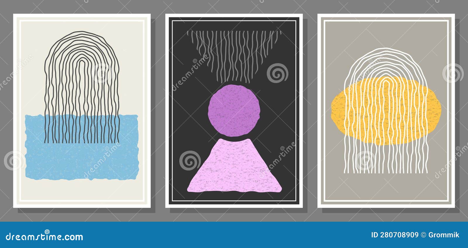 The Composition of Distorted Geometric Shapes Stock Vector ...