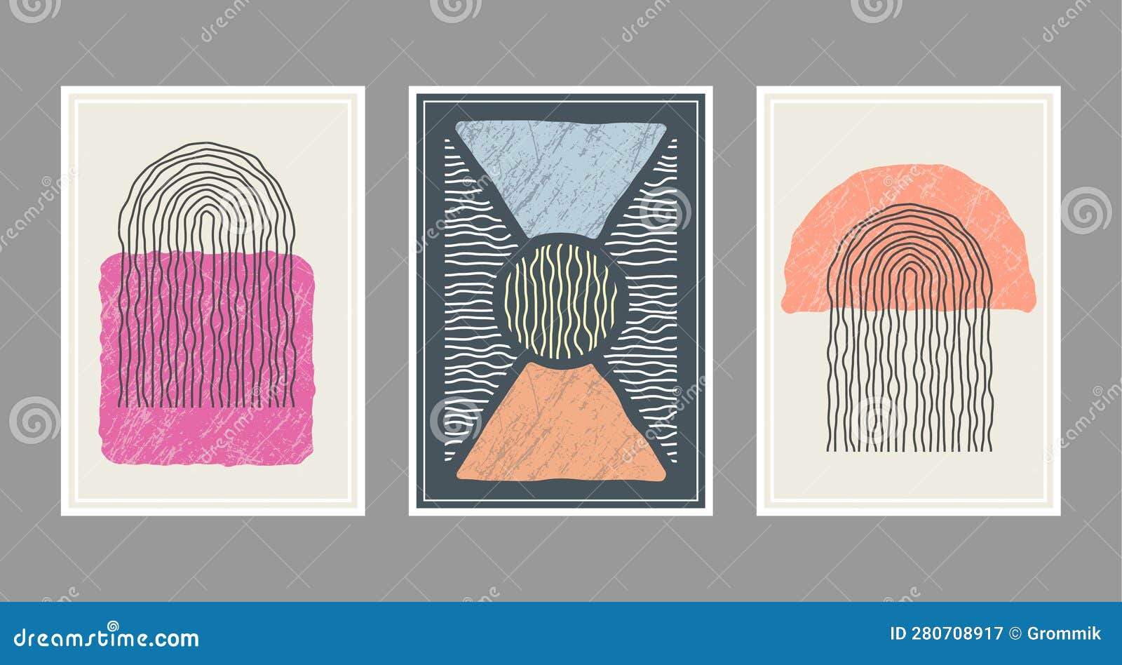 The Composition of Distorted Geometric Shapes Stock Vector ...