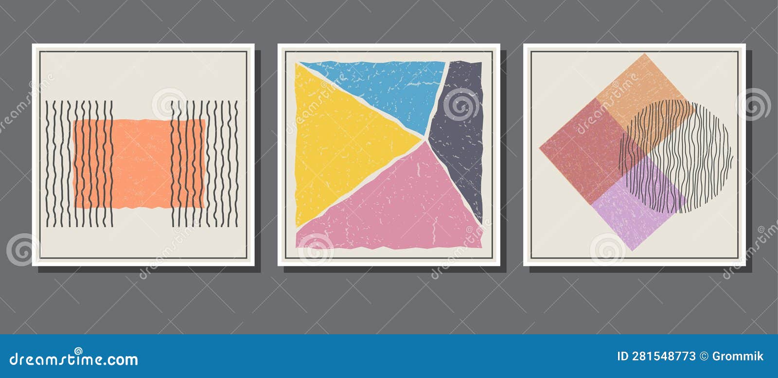 The Composition of Distorted Geometric Shapes Stock Vector ...