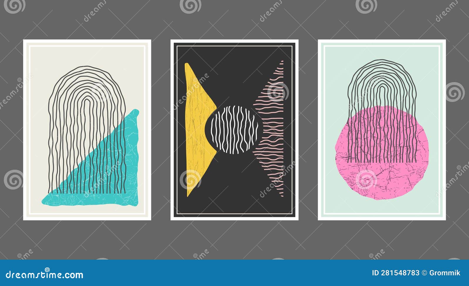 The Composition of Distorted Geometric Shapes Stock Vector ...