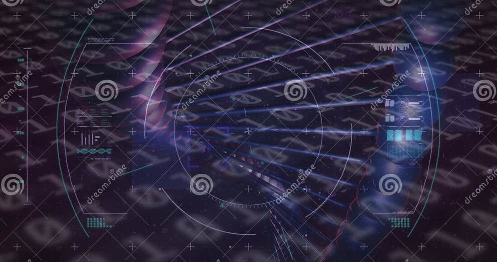 Composition Of Dna Strand Over Binary Coding Data Processing Stock Illustration Illustration 6657