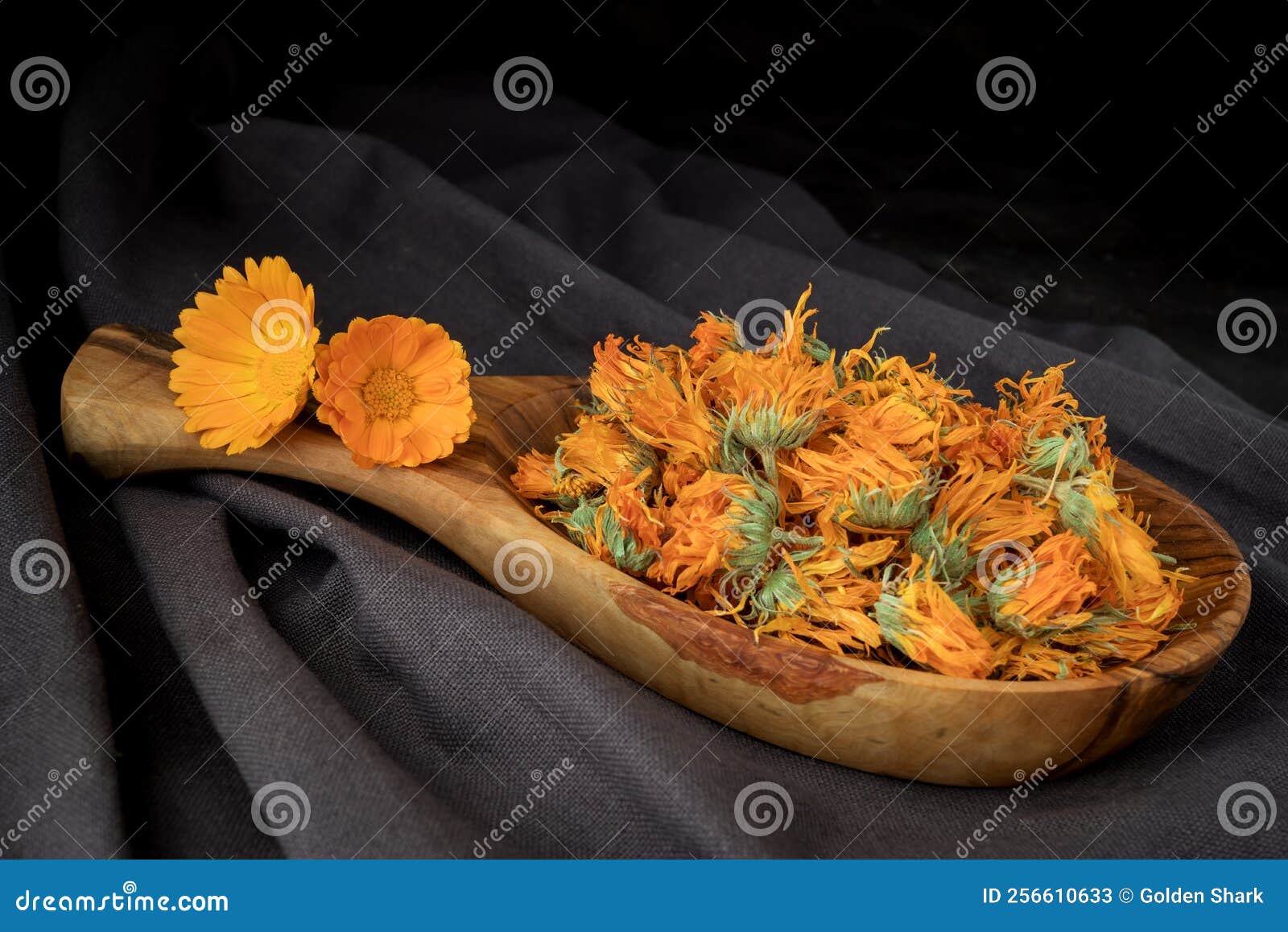 Composition of Dried Calendula Herbs and Flowers Stock Image - Image of ...